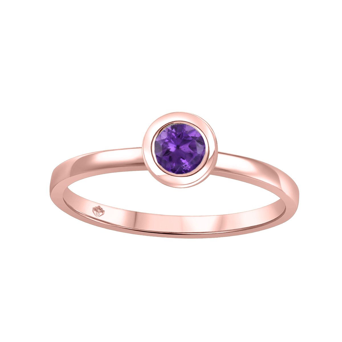10K Bezel Set Amethyst (February) Birthstone Ring – Boulevard Diamonds
