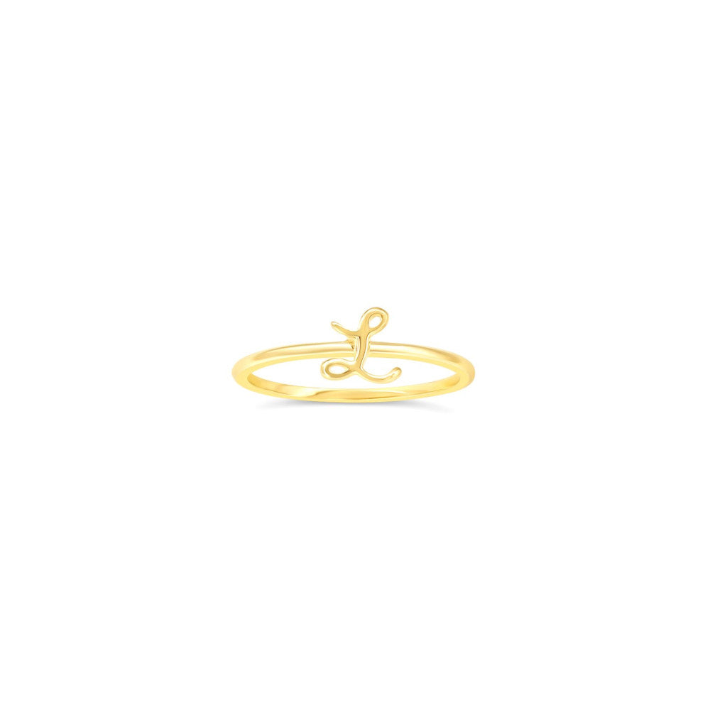 10K Yellow Gold Script Initial "L" Ring – Boulevard Diamonds