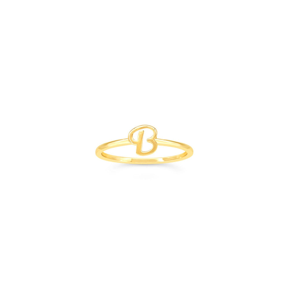 10K Yellow Gold Script Initial "B" Ring – Boulevard Diamonds