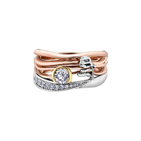 Shelly Purdy 14K Tri Gold (0.43ct) Canadian Diamond Sunset Ring ...