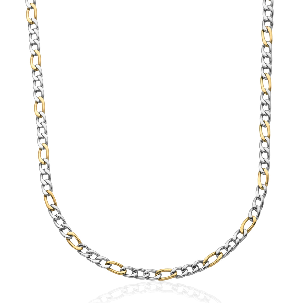Steelx Stainless Steel Two Tone (7mm) Figaro Chain – Boulevard Diamonds