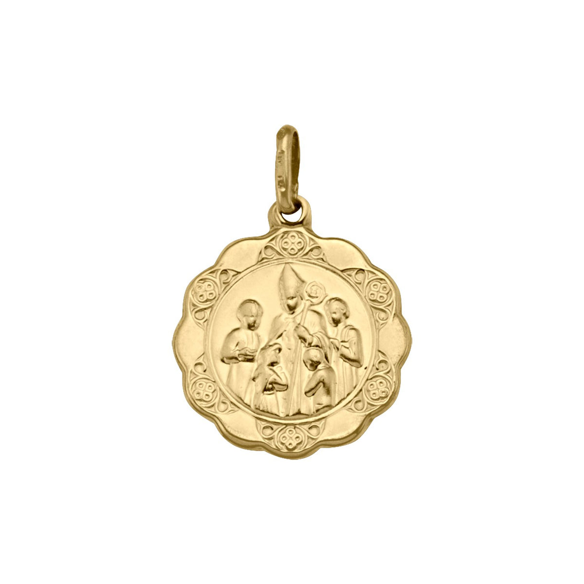 (10K ,14K, 18K) Yellow Gold (16.5mm) Confirmation Medallion Pendant ...