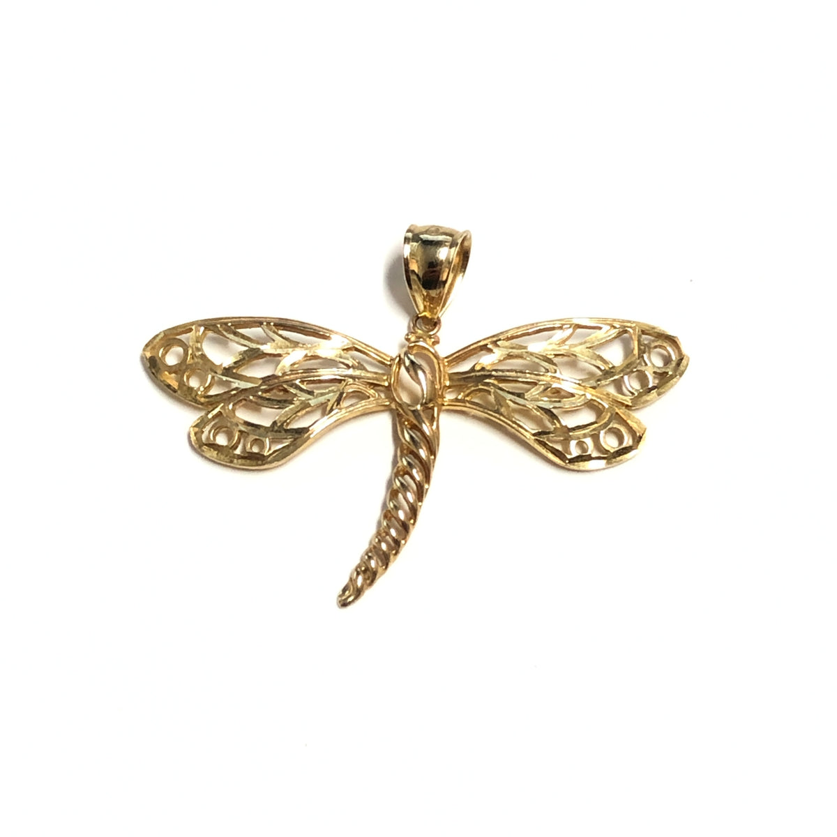 10K Yellow Gold Diamond Cut Dragonfly Pendant – Boulevard Diamonds