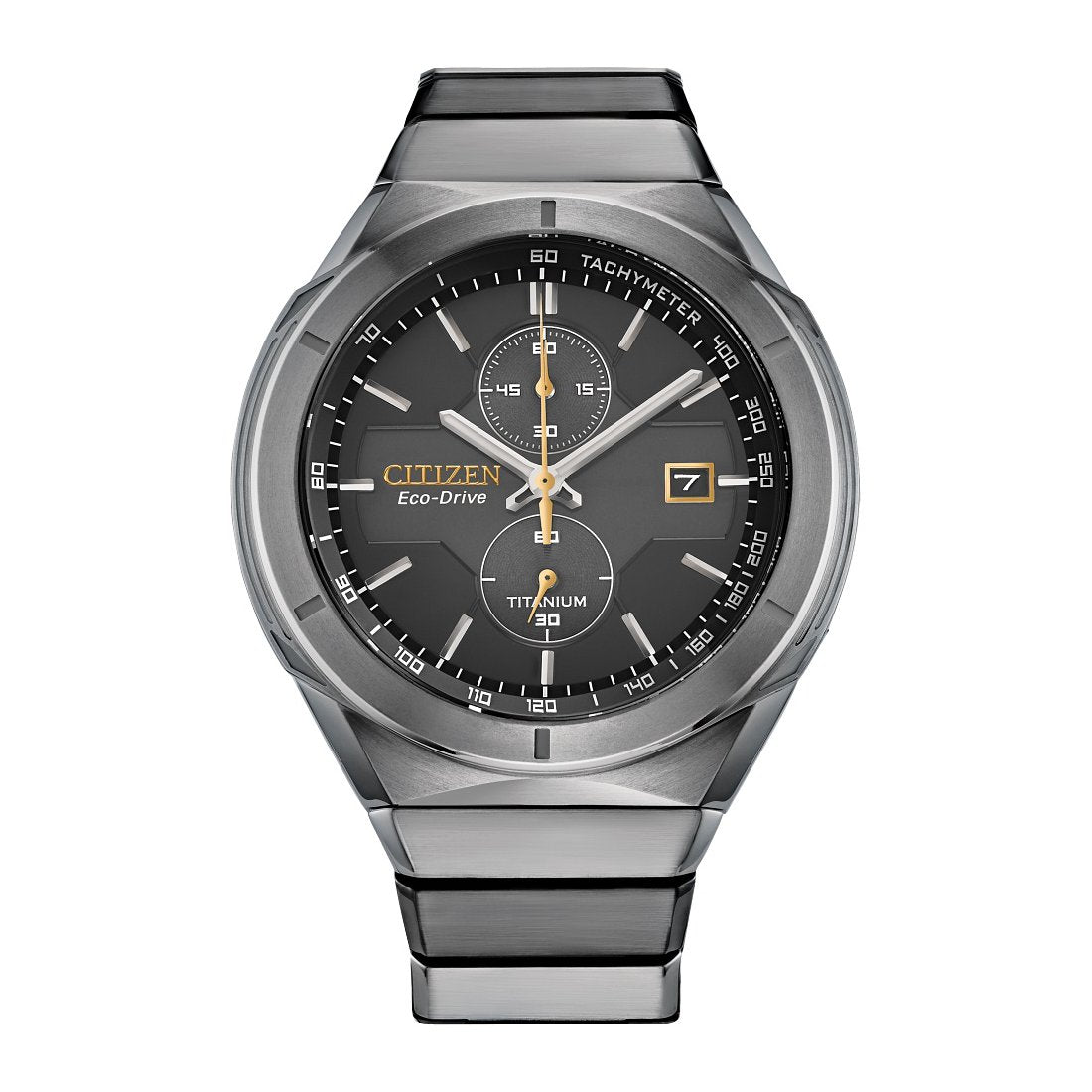 Citizen Super Titanium Armor Mens Eco Drive Chronograph Black Dial Wat ...